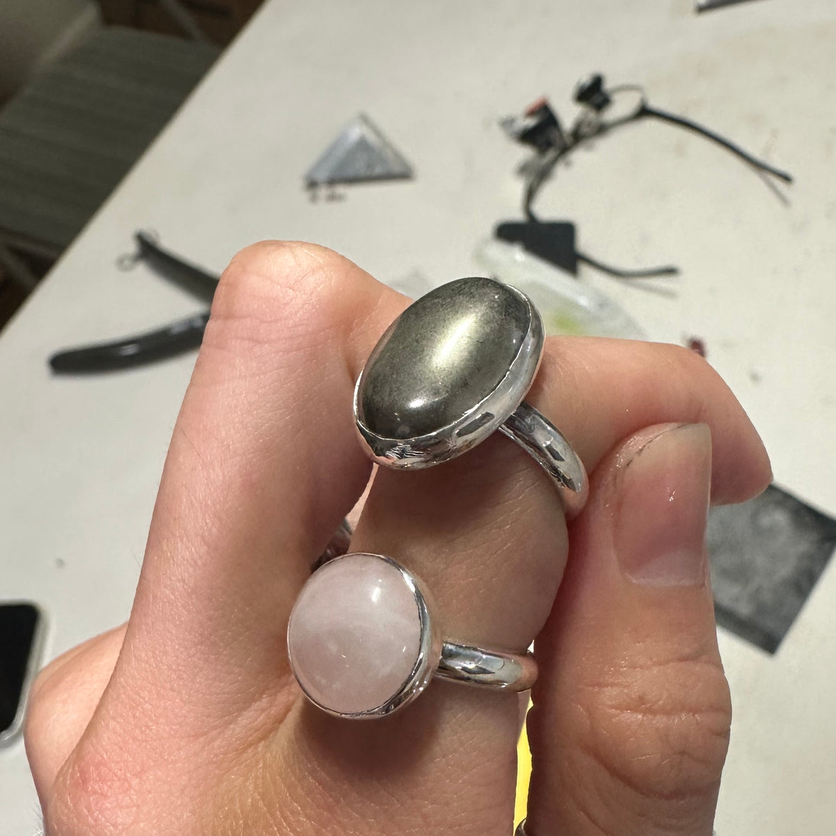 Sterling Silver Bezeled Ring – Bead It!